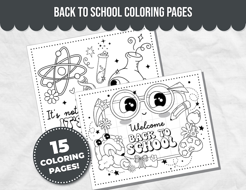 Groovy Back to School Coloring Pages for Kids - 15 Retro Coloring ...