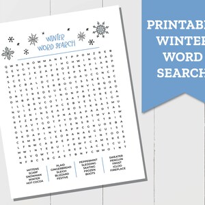 Winter Word Search, Printable Winter Games, Winter Word Games ...