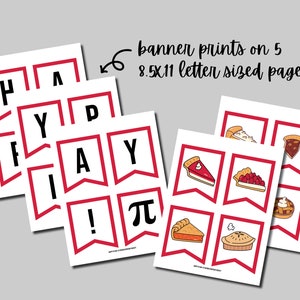 Happy Pi Day Banner, Printable Bunting for Pi Day Decor, Printable Pi ...