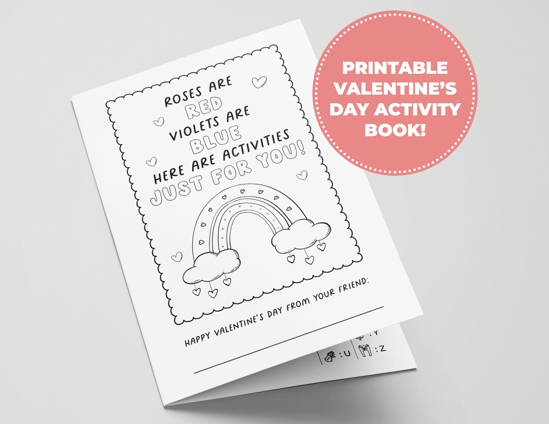 Valentines Day Activity for Kids, Noncandy Valentine Activity Book for ...