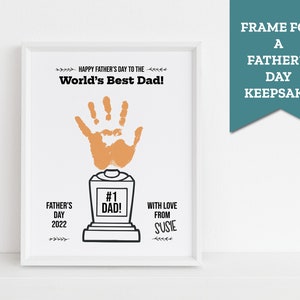 Fathers Day Handprint Art World's Best Dad Handprint Art - Etsy