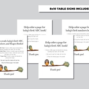 Owl Baby Shower Game Bundle Baby's 1st ABC Book First - Etsy