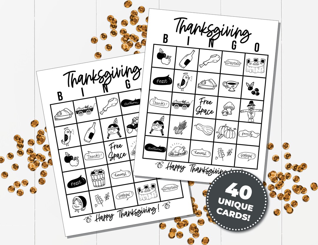 Thanksgiving BINGO Game, Printable Thanksgiving Game, Fall Bingo Game ...
