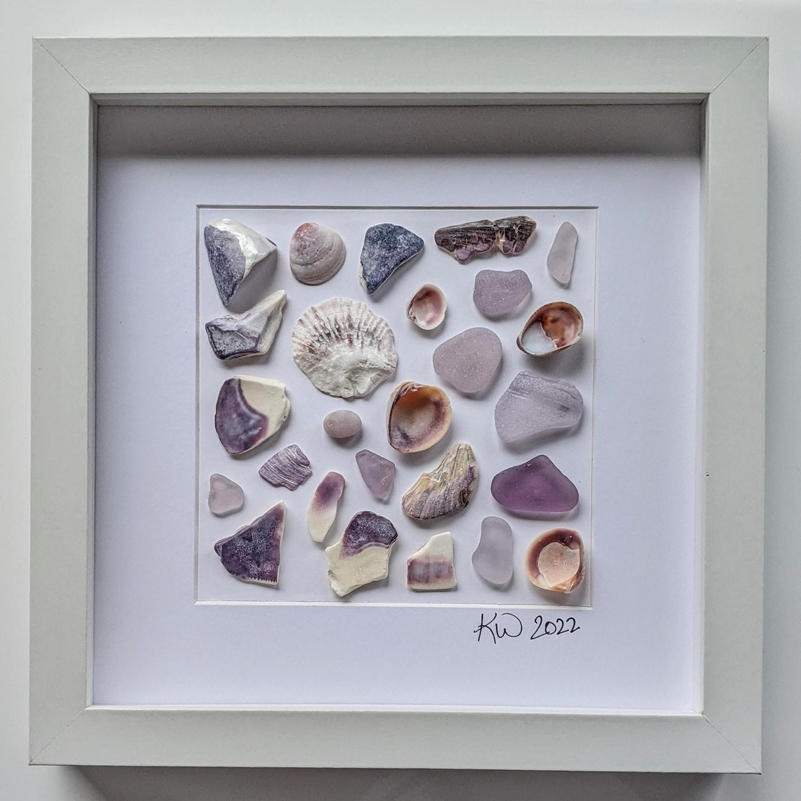 Genuine Beach Glass Sea Glass Sea Shells Purple Shadowbox - Etsy