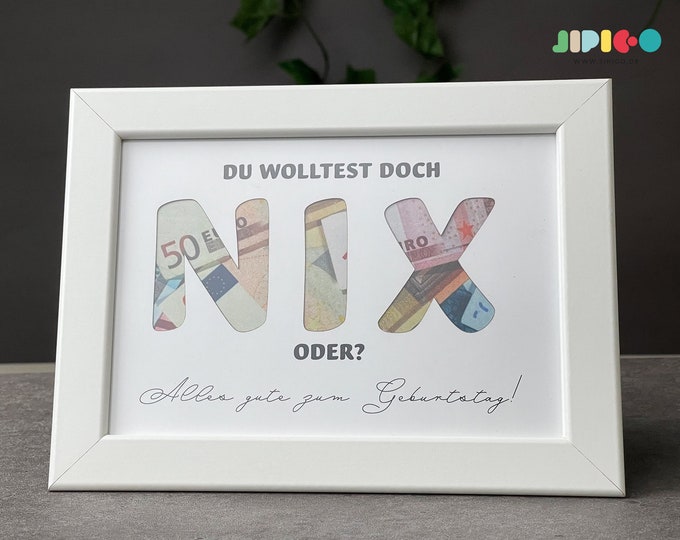Geldgeschenk zum Geburtstag Du wolltest doch... NIX - Etsy.de