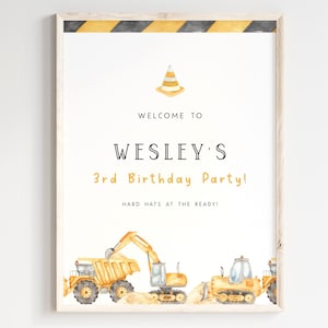Construction Welcome Sign Template. Construction Party Welcome Poster ...