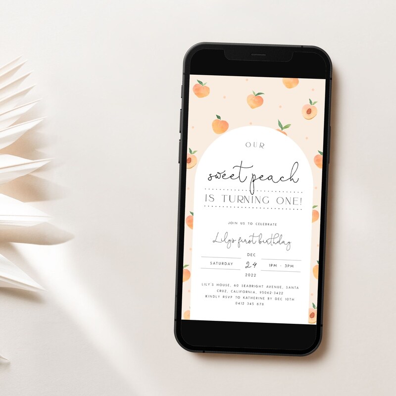 Peach Invitation - Etsy