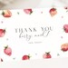Berry First Birthday Thank You Card Template. Strawberry Thank You Card ...