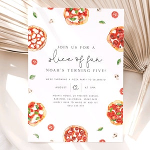 Pizza Party Birthday Invitation Editable Template Pizza Party ...