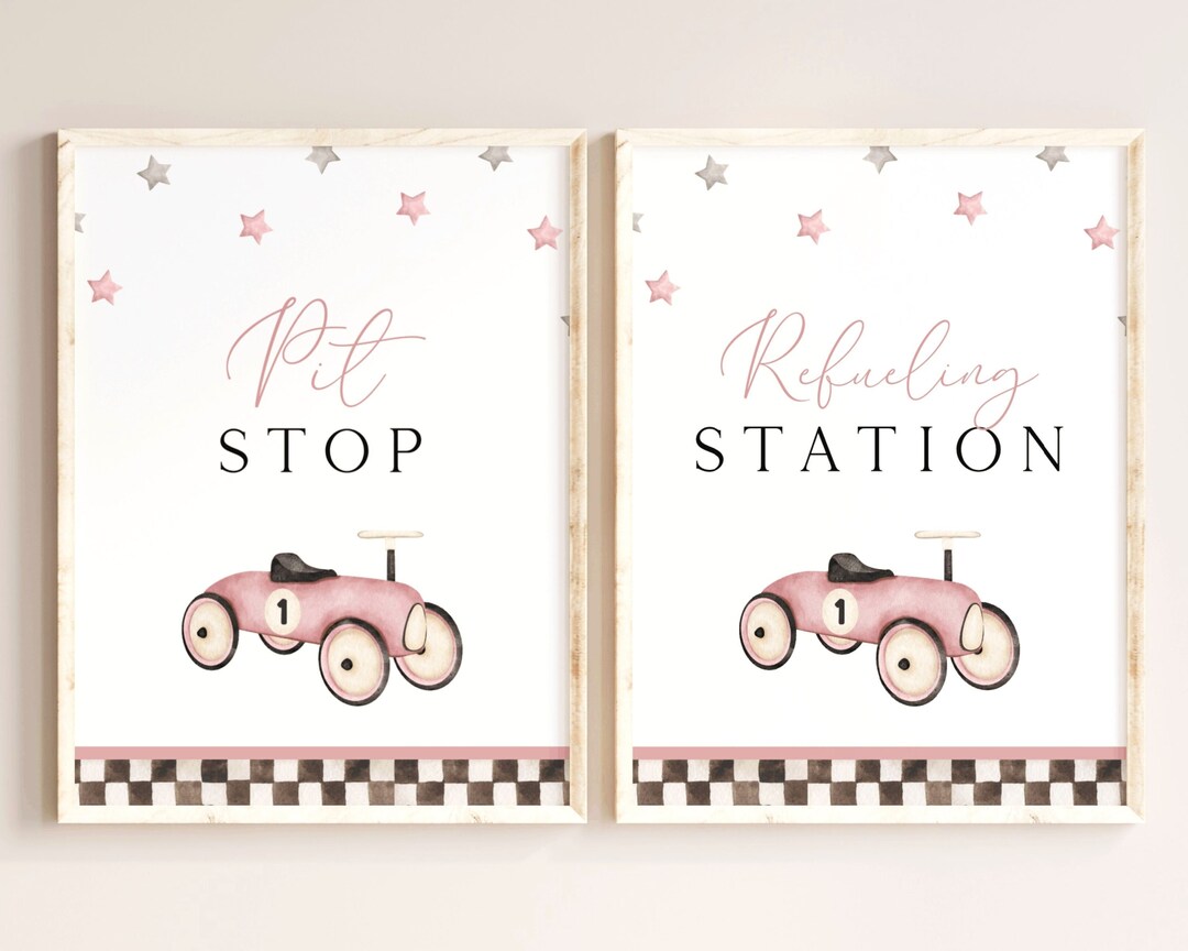 Pit Stop Sign Refueling Station Sign Vintage Race Car Birthday Party ...