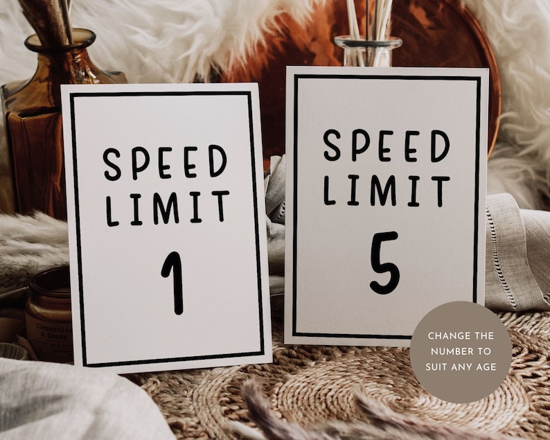 Speed Limit Sign Race Car Birthday Party Decoration Table Sign - Etsy