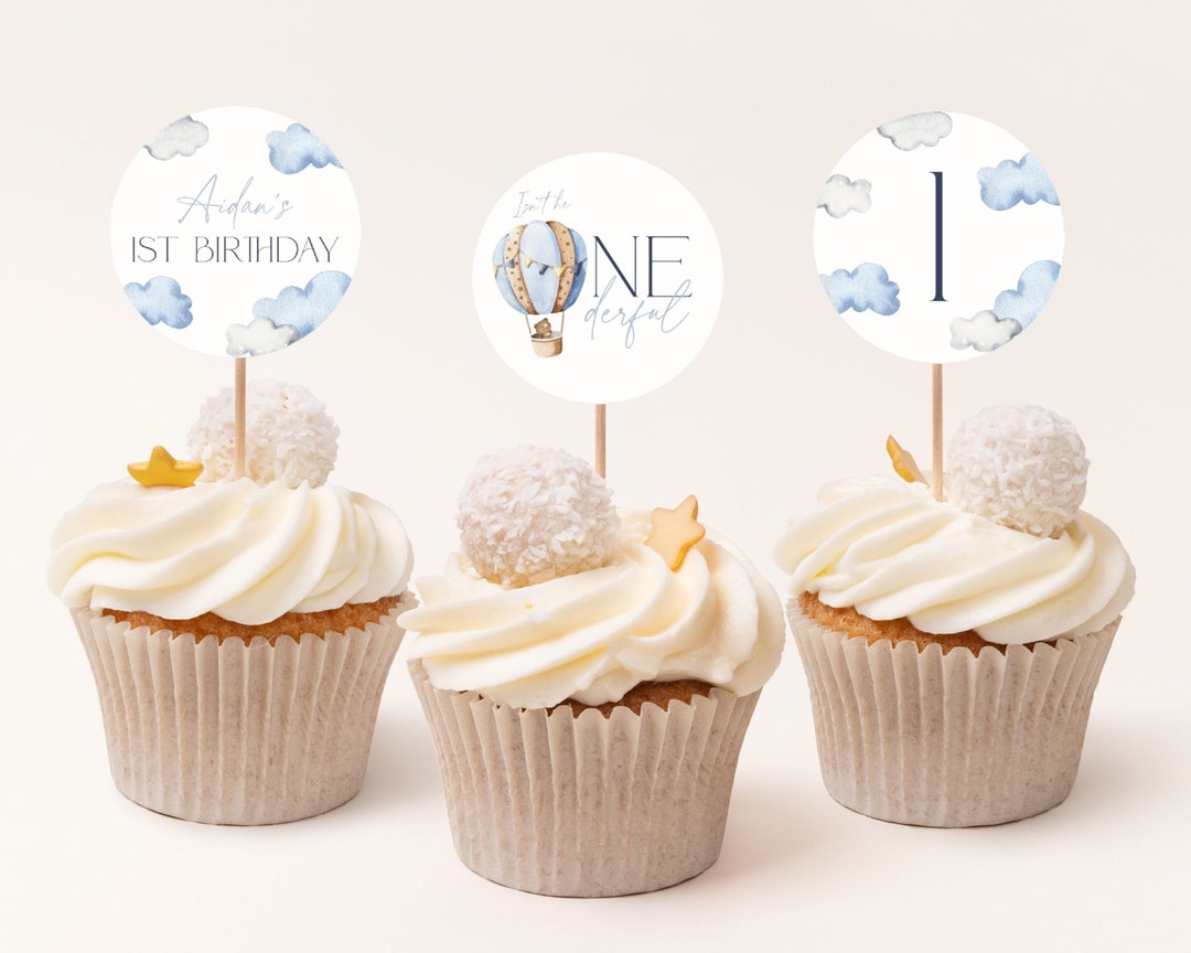 Onederful Cupcake Toppers Template, Onederful 1st Birthday Cupcake ...