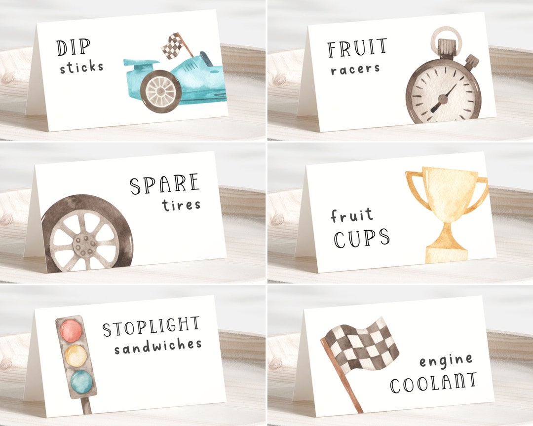 Fast One Race Car Food Labels 1st Birthday Template. First Birthday ...