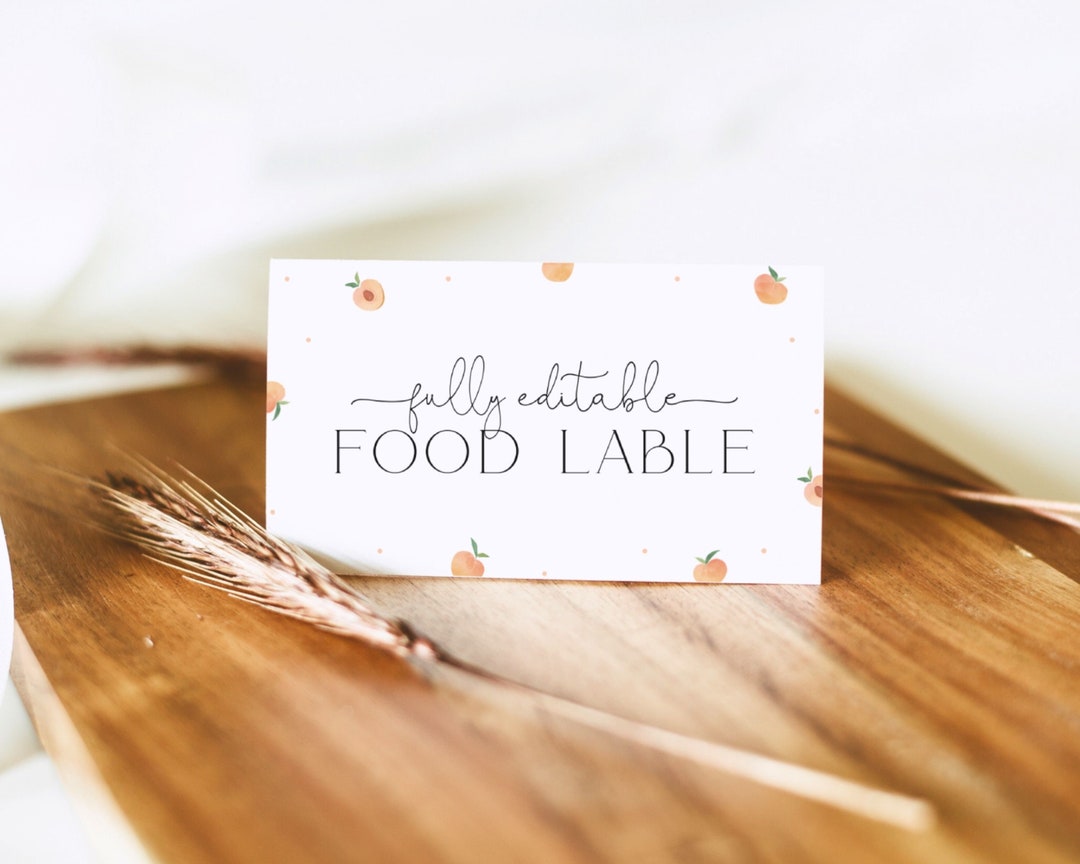 Sweet Peach Food Labels Template. Sweet as a Peach Birthday Food Label ...