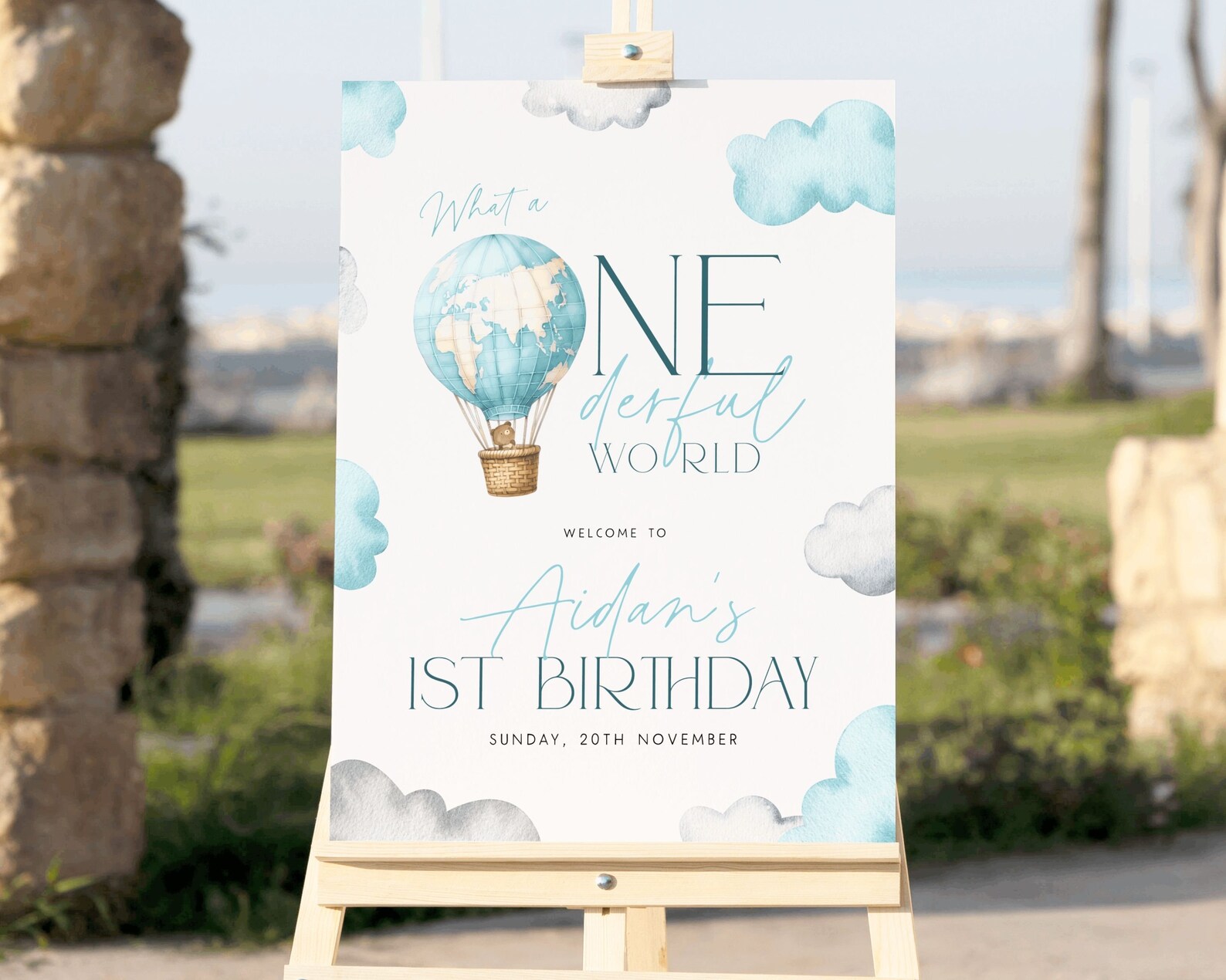 Onederful World Welcome Sign Template. Editable Onederful First Year ...