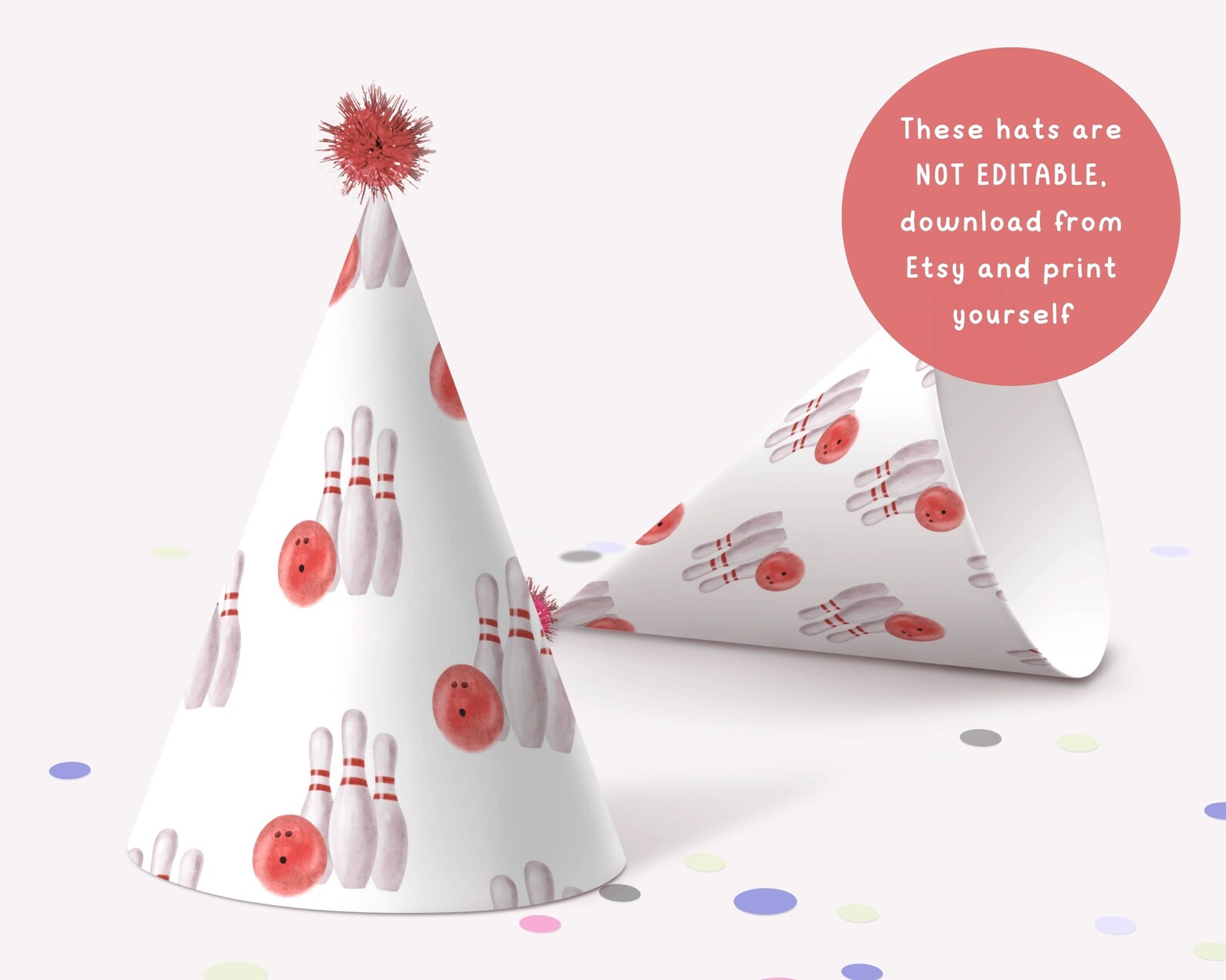 Bowling Party Hats Template Bowling Party Birthday Party Hats Printable ...