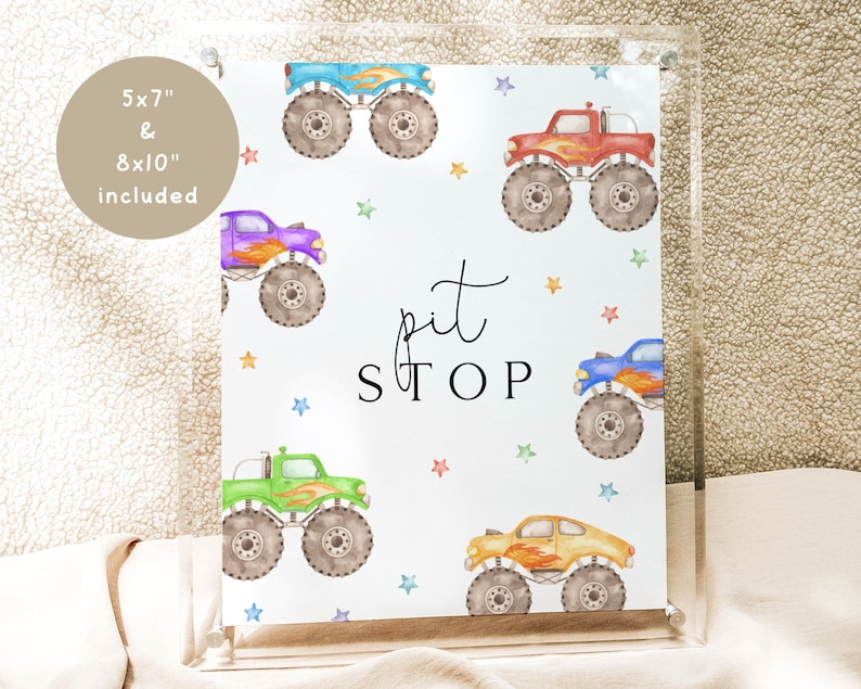 Monster Truck Pit Stop Sign Refueling Station Sign Monster - Etsy