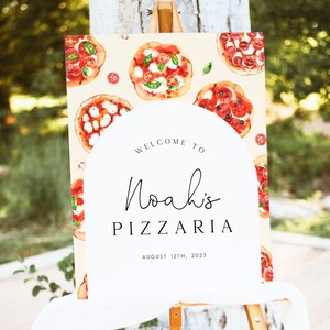 Pizza Party Welcome Sign Editable Template Pizza Party Birthday Welcome ...