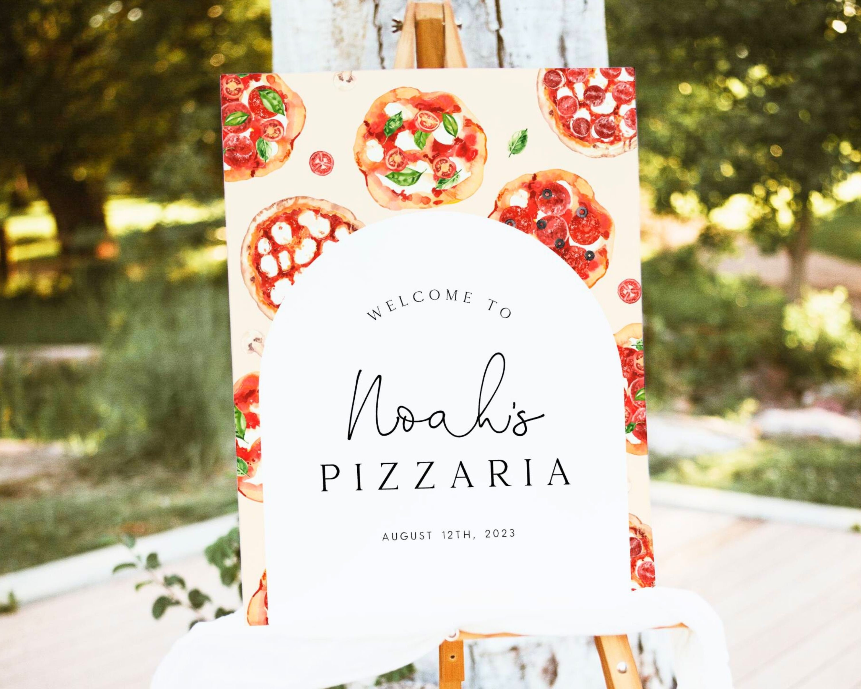 Pizza Party Welcome Sign Editable Template Pizza Party Birthday Welcome ...