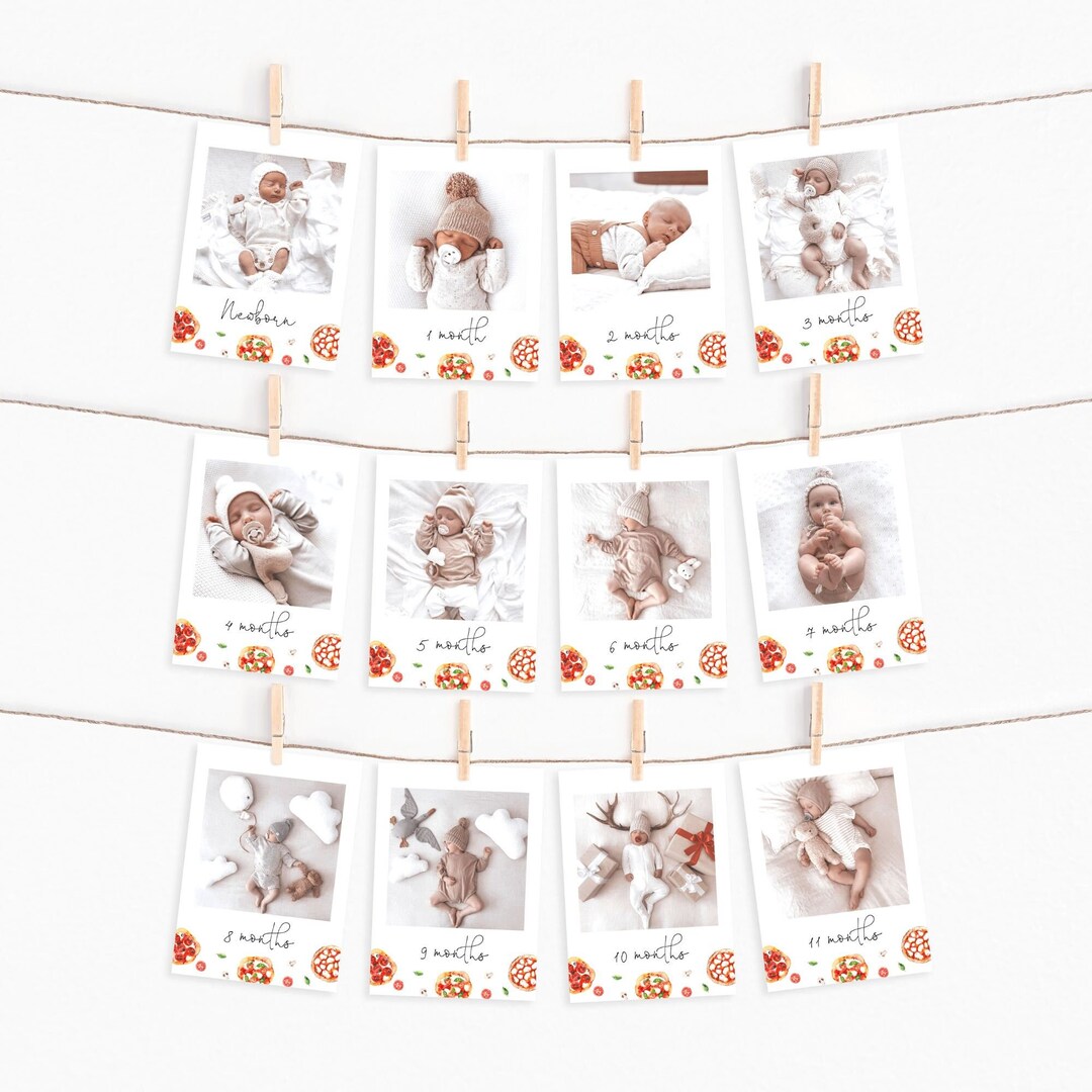 Pizza Party 1st Birthday Photo Banner Editable Template Pizza 1st Year ...