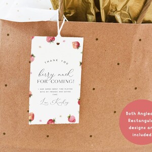 Berry First Birthday Thank You Tag Template. Strawberry Thank You Tag ...