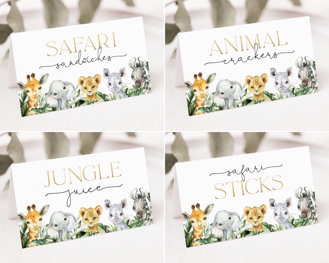 Safari Food Labels Template. Jungle Food Label Cards Wild One 1st ...