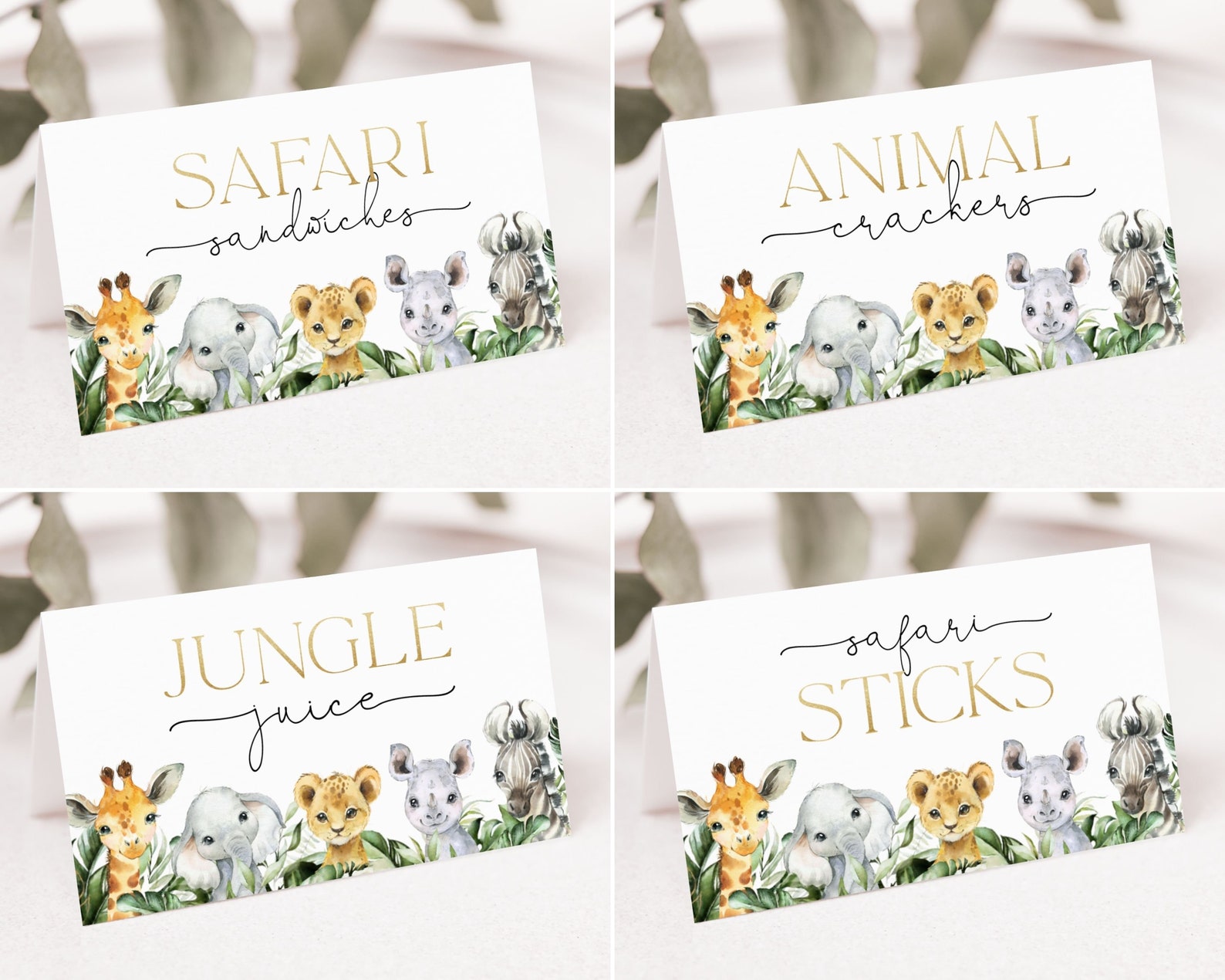 Safari Food Labels Template. Jungle Food Label Cards Wild One - Etsy