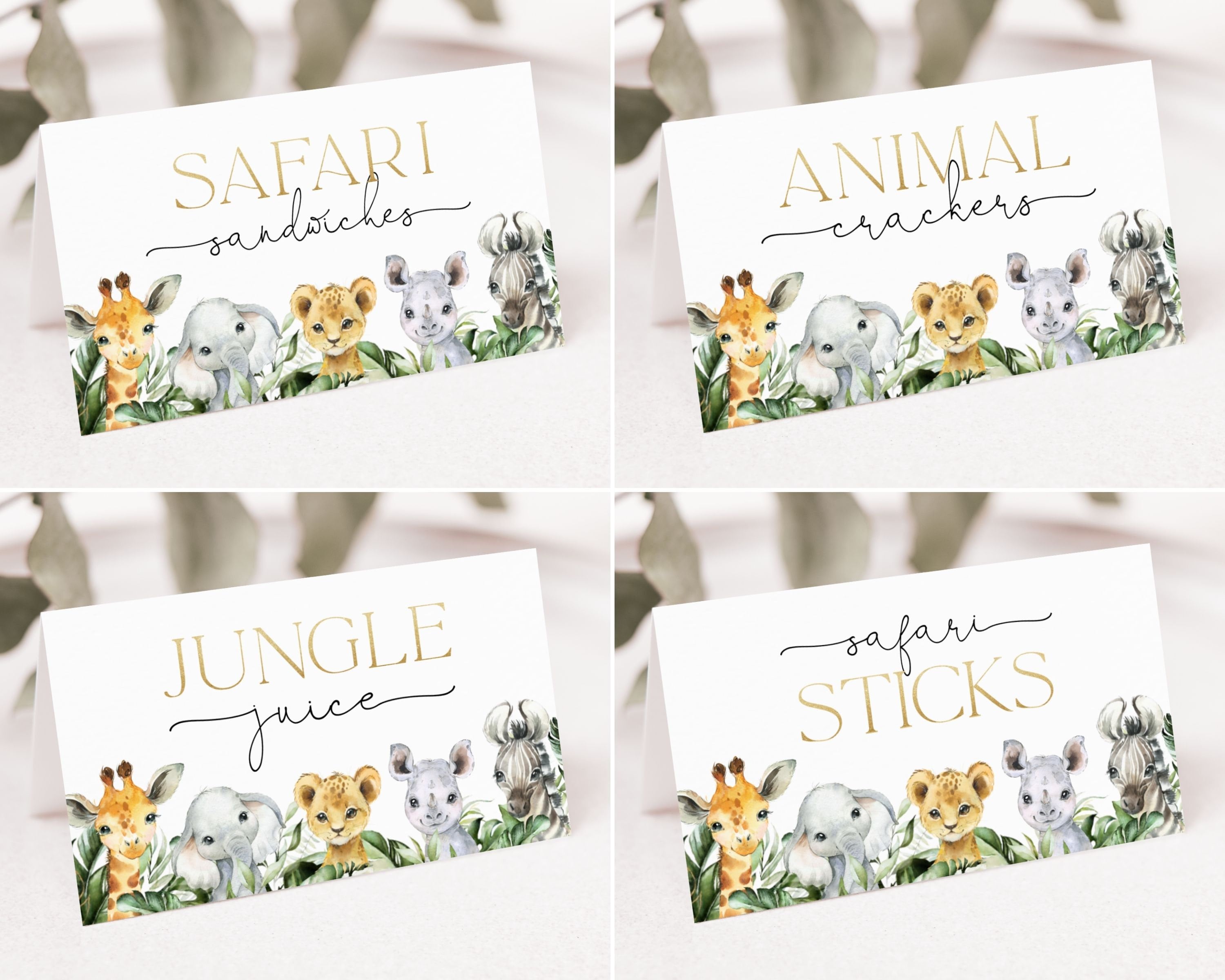 Safari Food Labels Template. Jungle Food Label Cards Wild One 1st ...