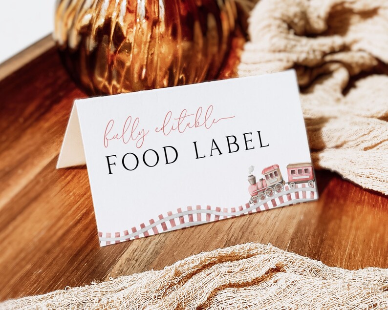 Editable Train Food Labels Template. Chugga Choo Red Train Birthday ...