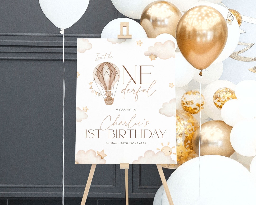 Onederful 1st Birthday Welcome Sign Template. Editable Onederful ...