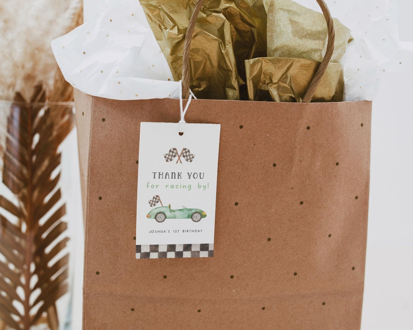 Start Your Engines Race Car Birthday Thank You Tag Template | Etsy