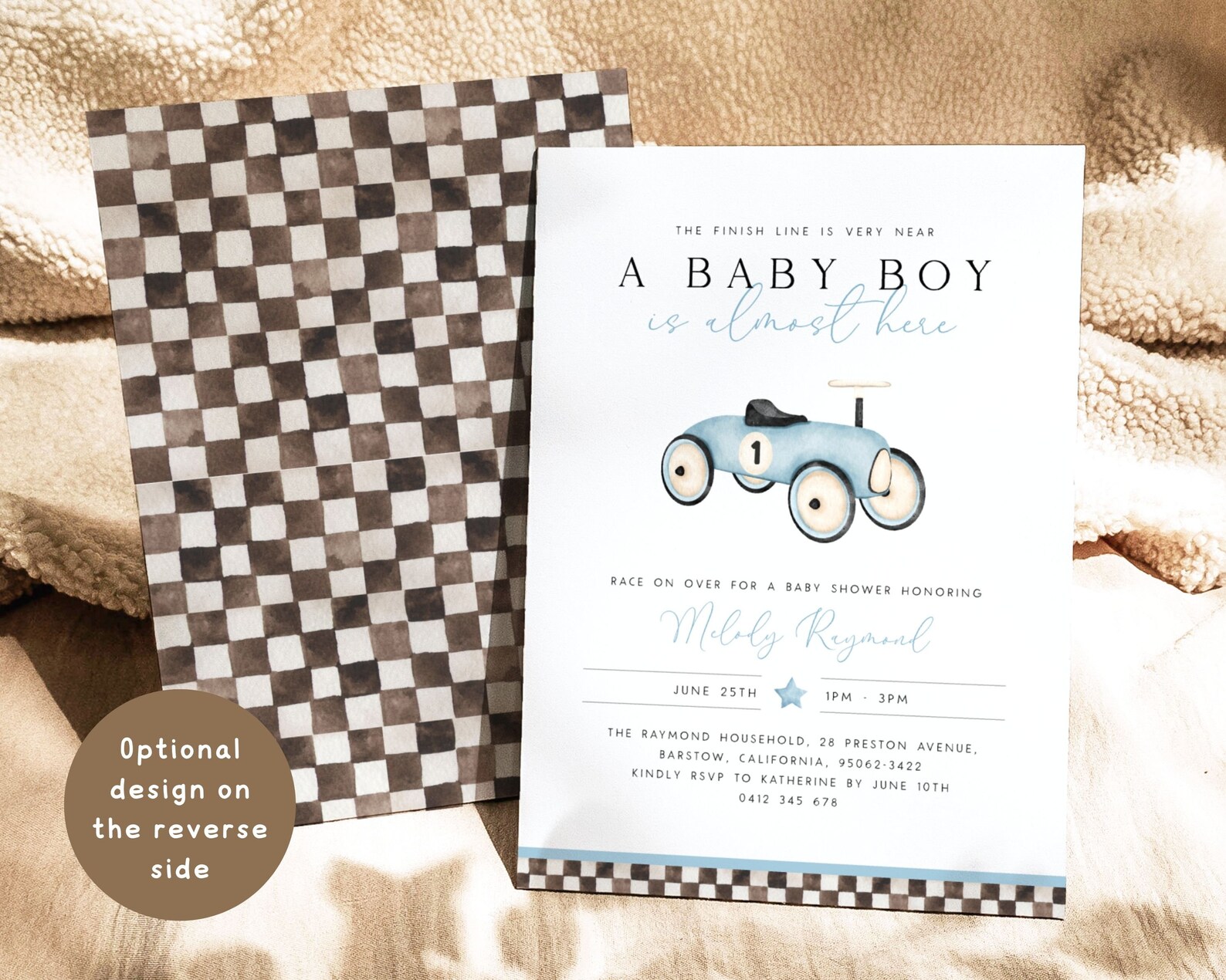 Baby Boy is Almost Here Baby Shower Invitation Template. Vintage Race ...