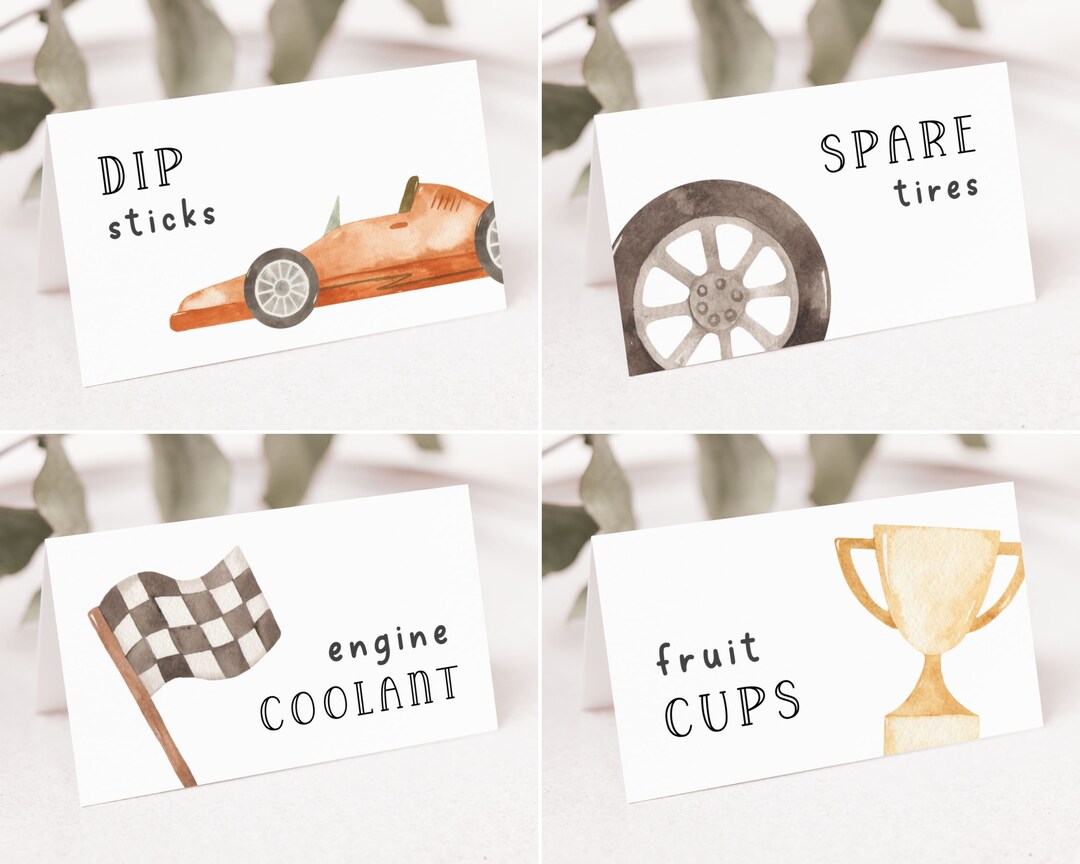 Fast One Race Car Food Labels 1st Birthday Template. First Birthday ...