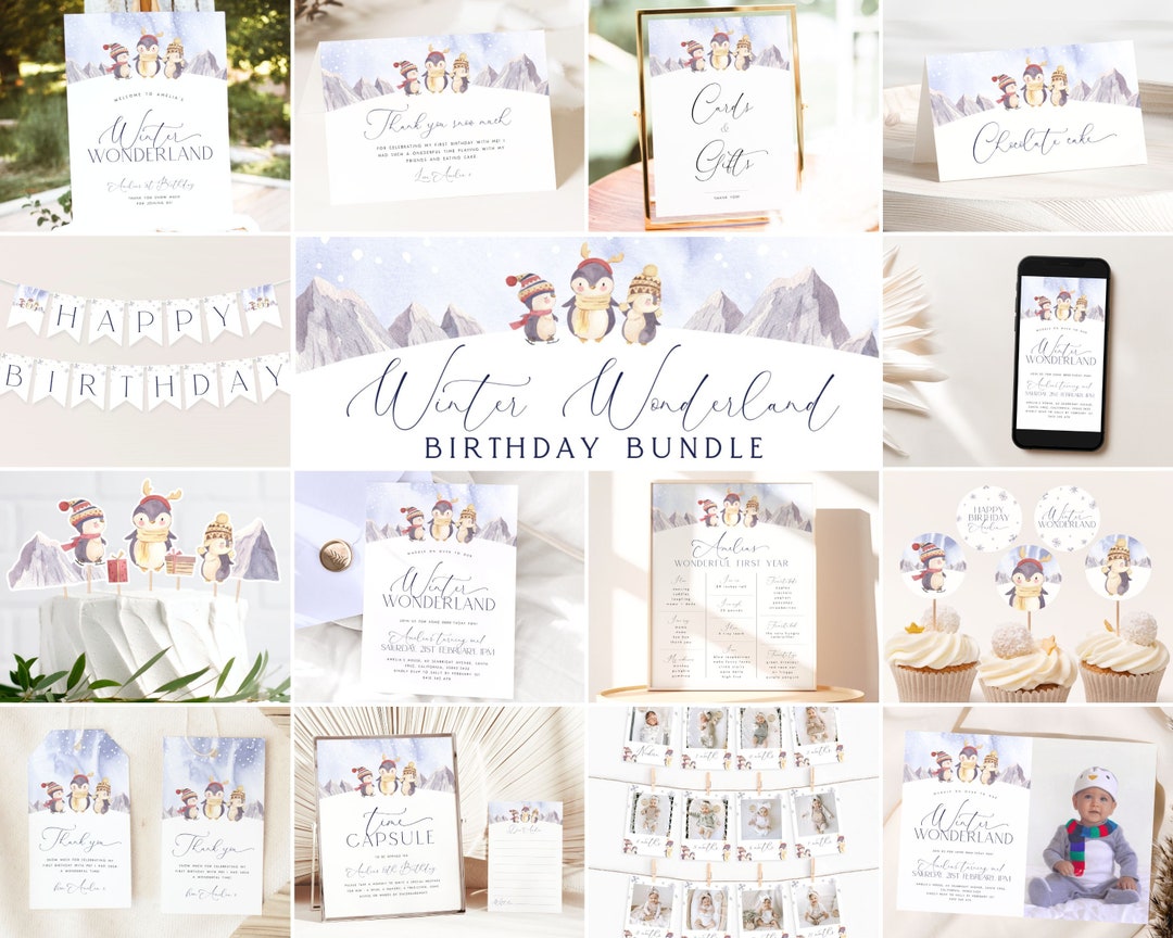 Penguin Winter Wonderland Bundle Penguin Birthday Bundle Winter ...