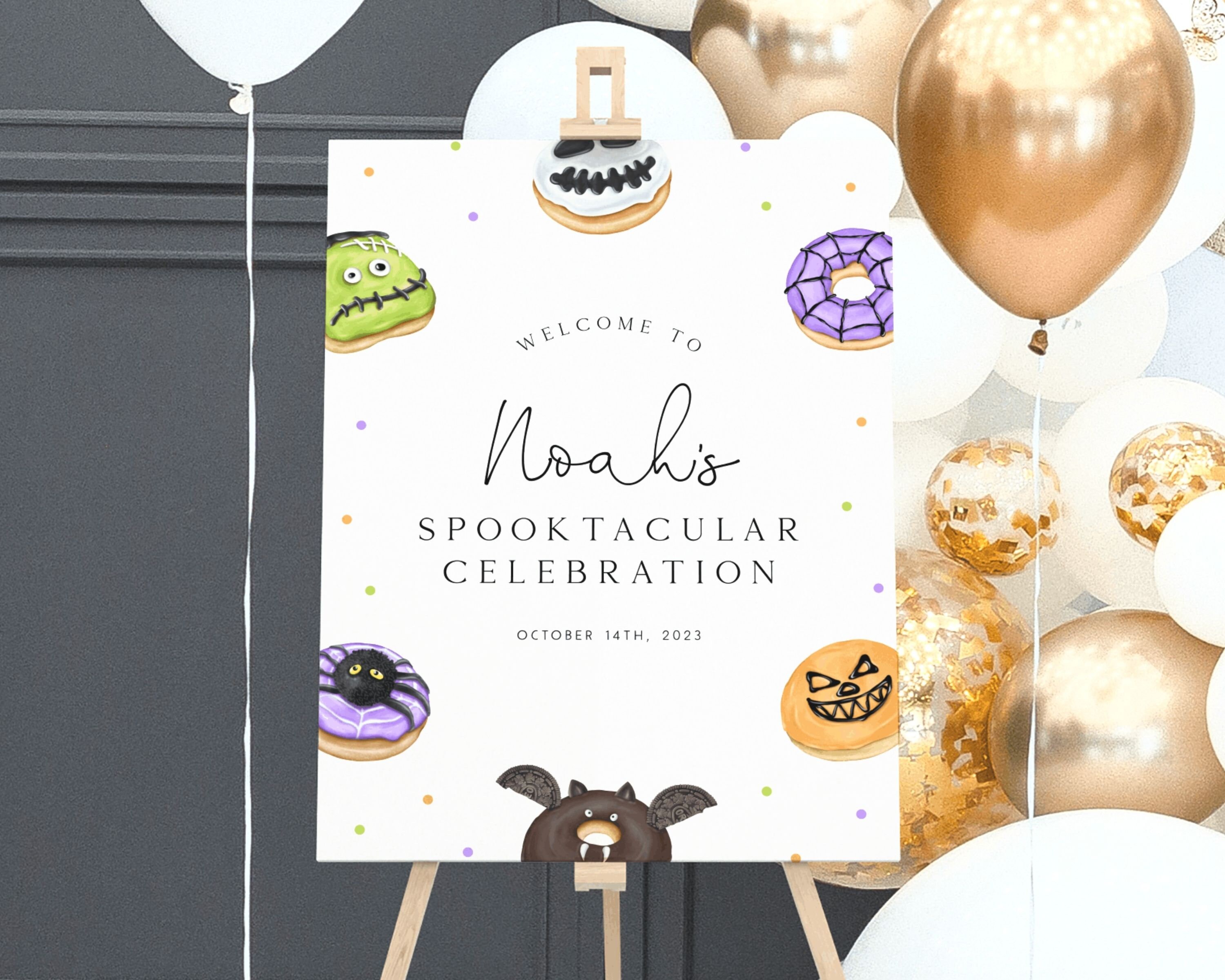 Halloween Welcome Sign Editable Template Spooky Halloween Birthday ...