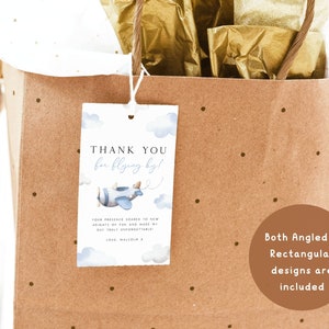 Airplane Birthday Thank You Tag Template. Editable Airplane 1st ...