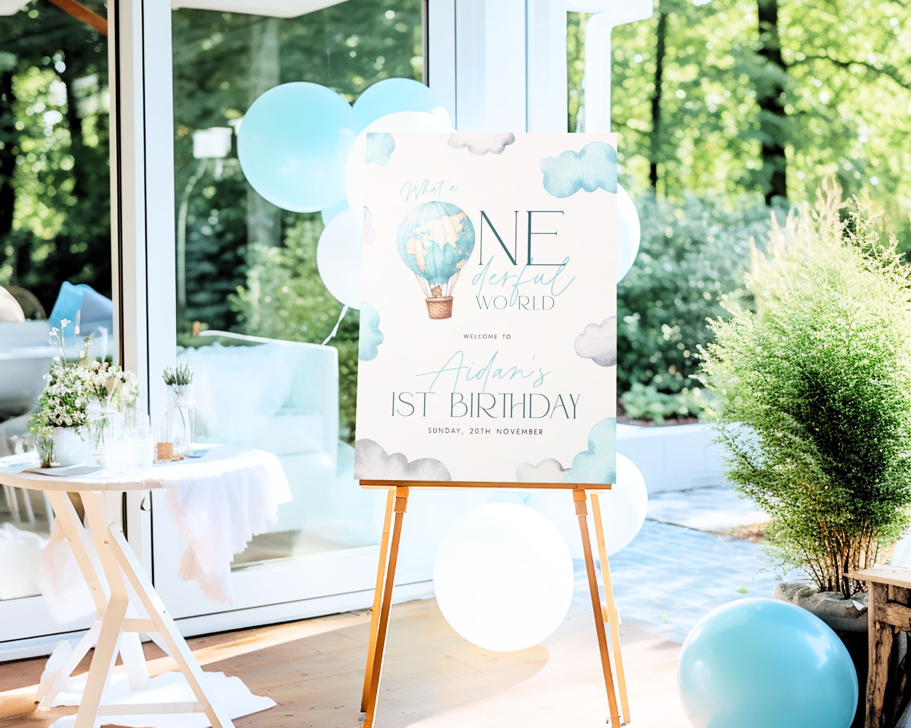 Onederful World Welcome Sign Template. Editable Onederful First Year ...