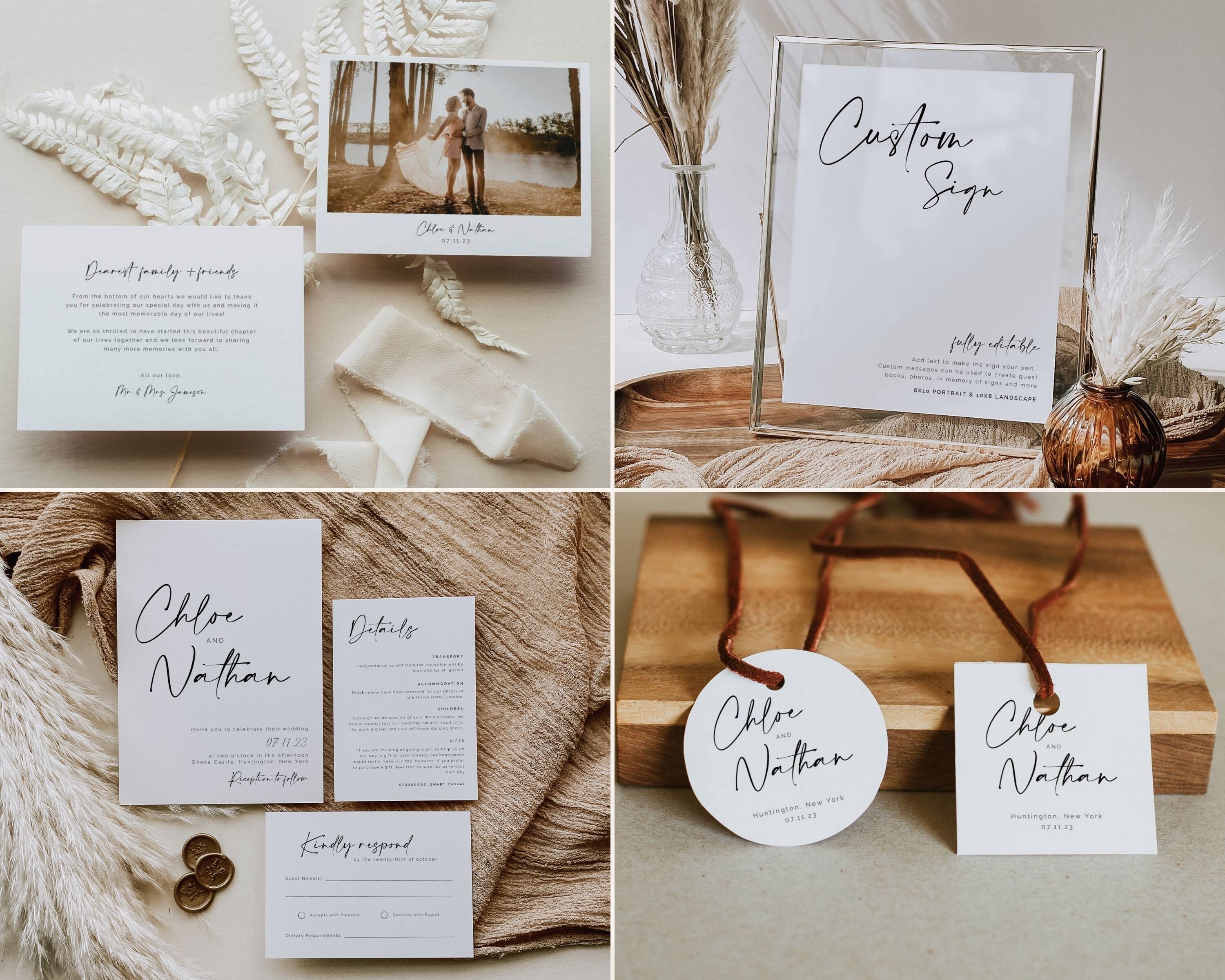 Ultimate Wedding Template Bundle Minimal Elegant Full Wedding - Etsy