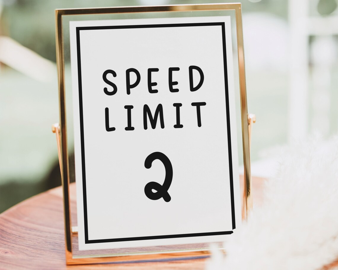Speed Limit Sign Race Car Birthday Party Decoration Table Sign - Etsy