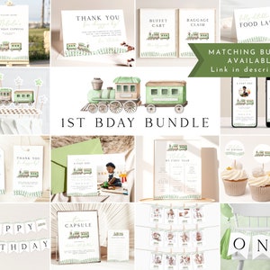 Editable Train Birthday Custom Sign Template. Buffet Cart Baggage Claim ...