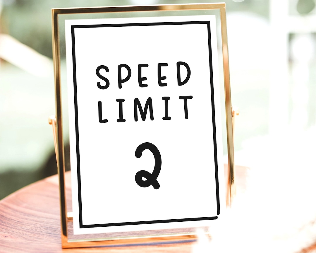 Speed Limit Sign Race Car Birthday Party Decoration Table Sign Editable ...