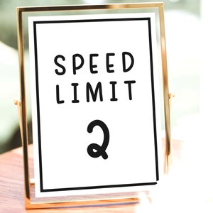 Speed Limit Sign Race Car Birthday Party Decoration Table Sign Editable ...