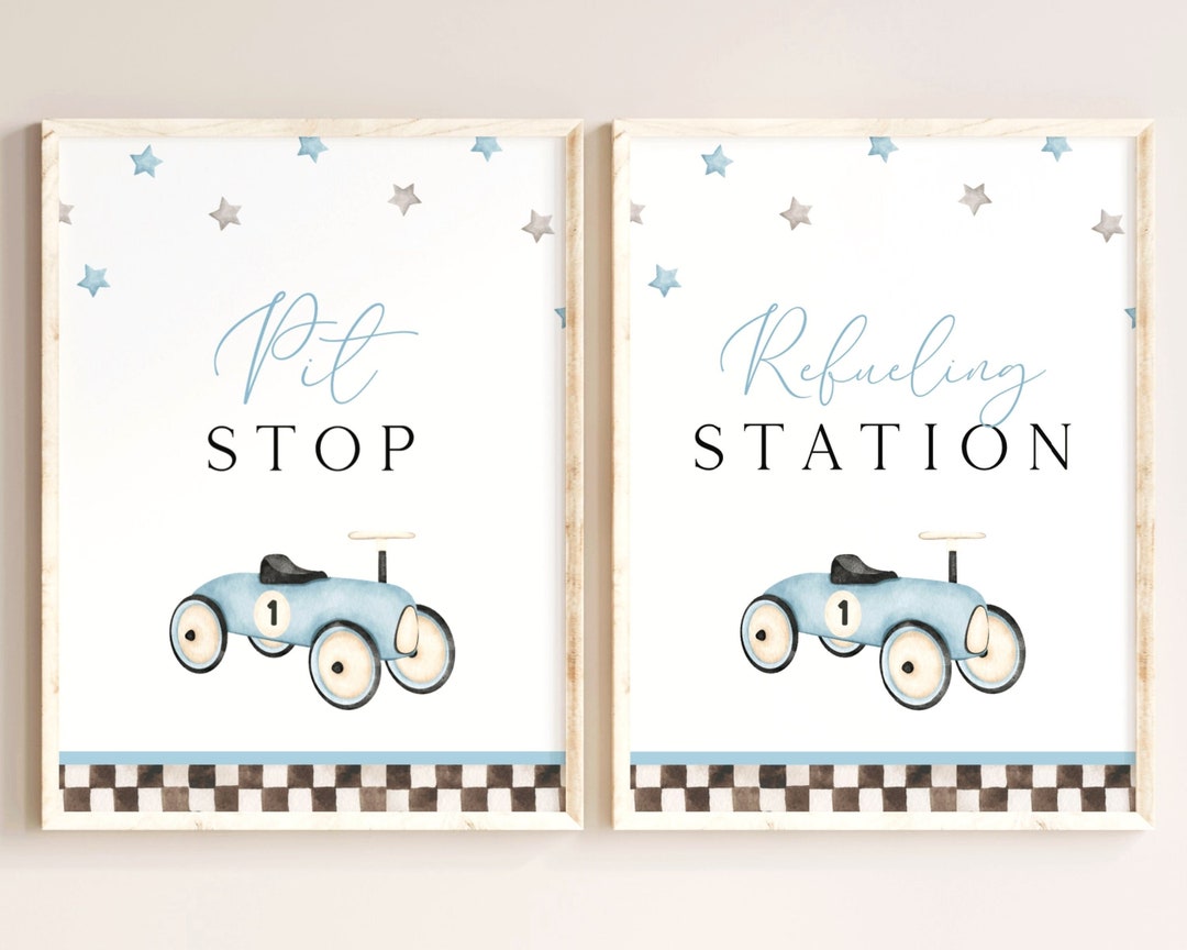 Pit Stop Sign Refueling Station Sign Vintage Race Car Birthday Party ...