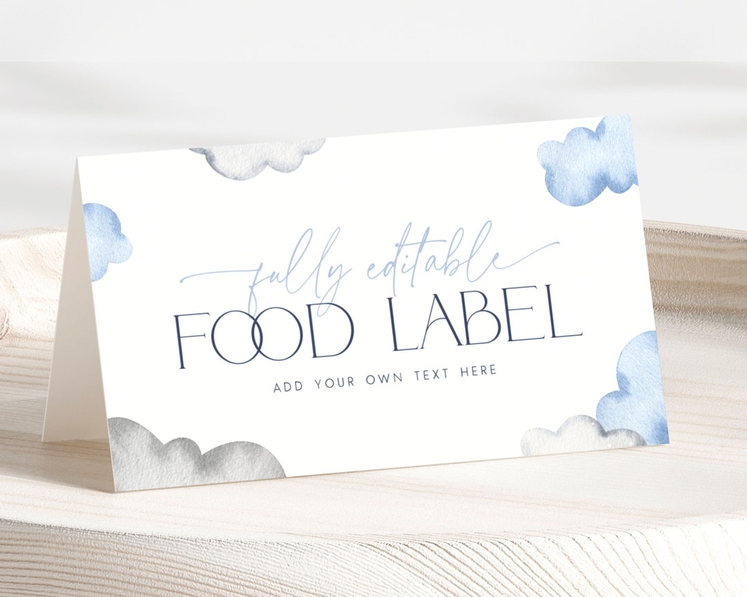 Onederful Editable Food Labels for Birthday Boy. Blue Editable ...