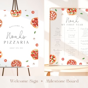 Pizza Party 1st Birthday Bundle Editable Template Pizza Party Bundle ...