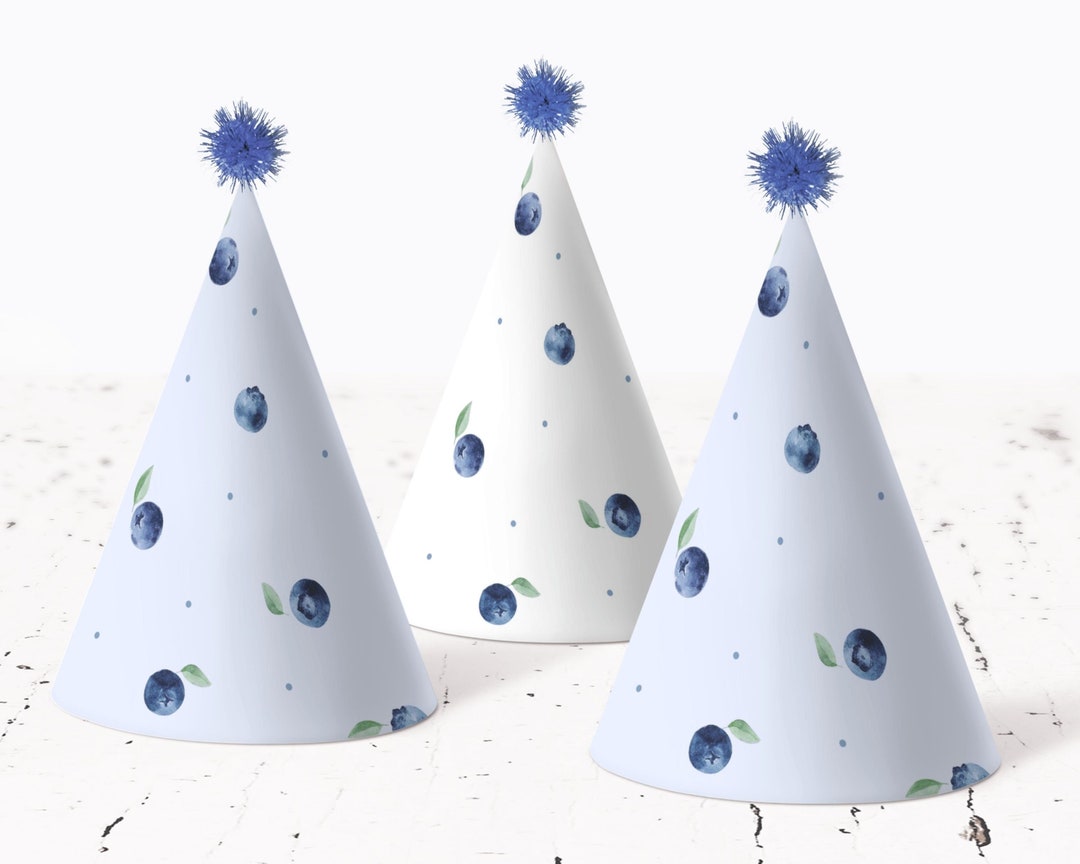 Blueberry Party Hat Template. Berry First Birthday Party Hat Berry ...