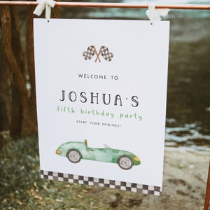 Start Your Engines Race Car Welcome Sign Editable Template. Vintage ...