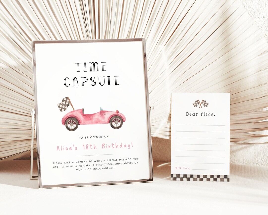 Two Fast Race Car Time Capsule 2nd Birthday Template, Vintage Race Car ...