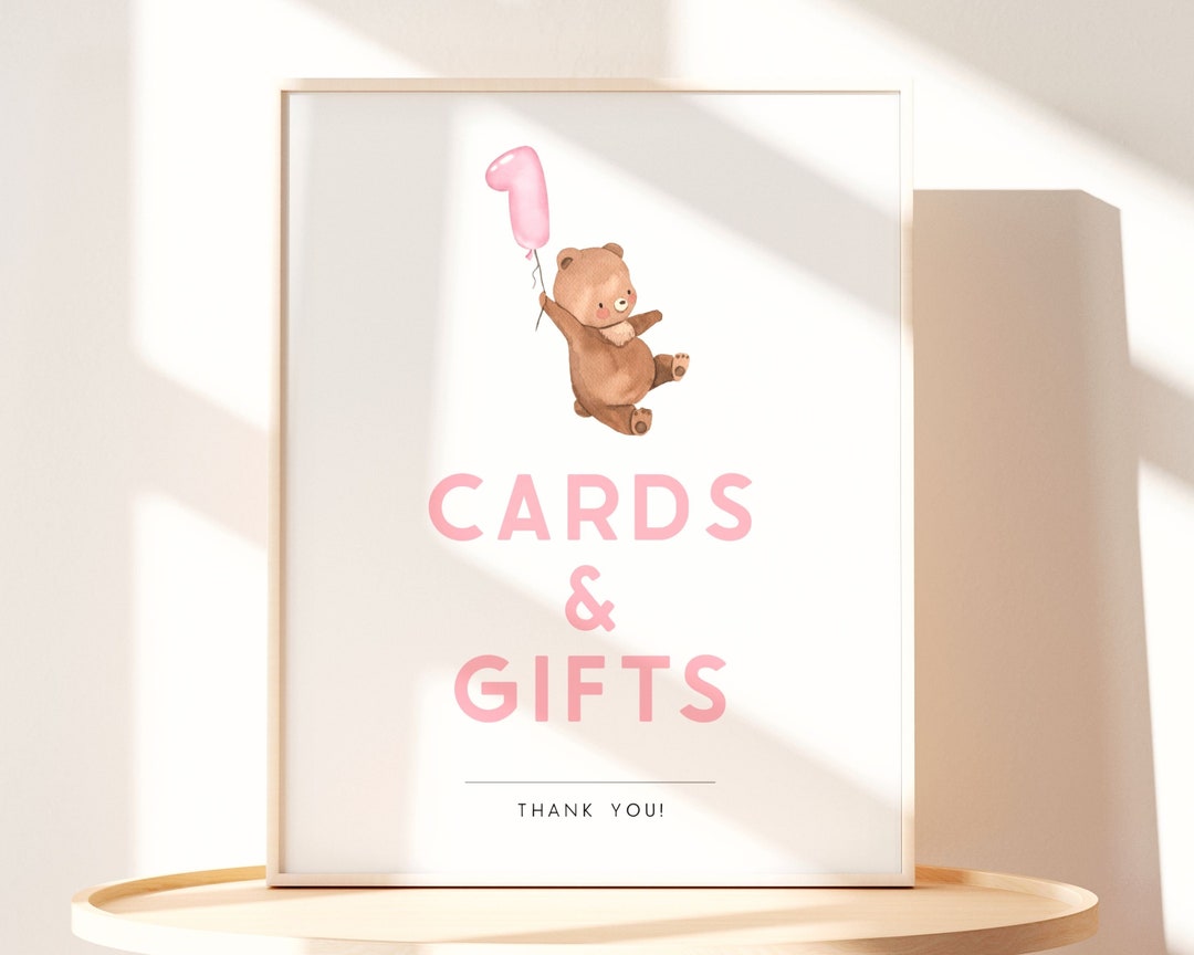 Bear 1st Birthday Cards and Gifts Sign. Beary First Birthday Custom ...