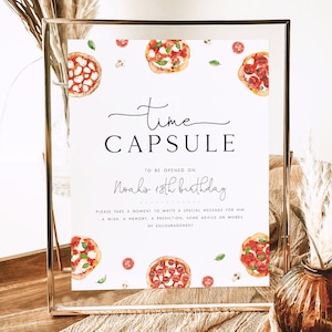 Pizza Party Time Capsule Editable Template Pizza 1st Birthday Time ...